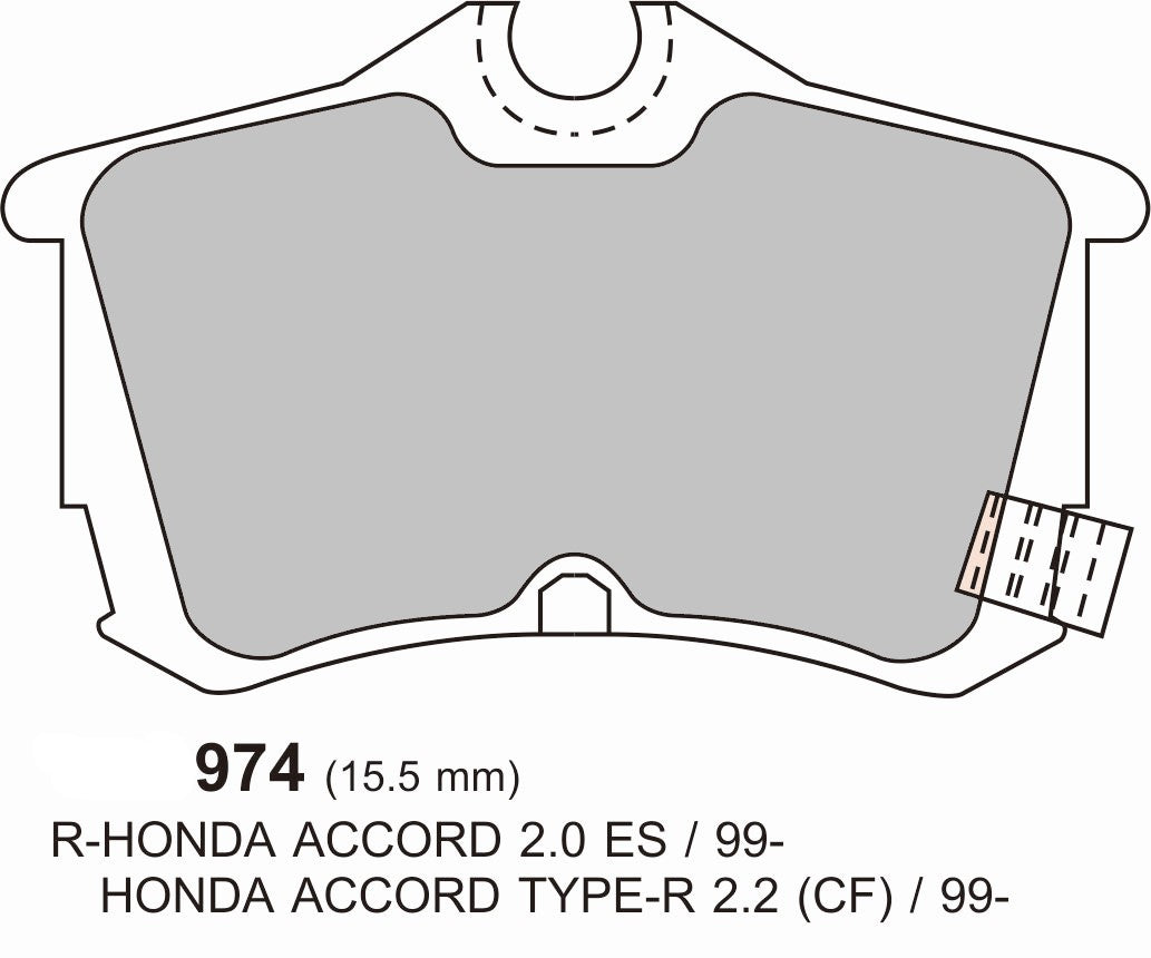 HONDA Accord VI 2.2 Type R1999>2002 AKEBONO Rear Performance Brake Pad
